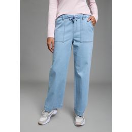 Kangaroos Damen Weite Jeanslight blau used, Gr. 36, unifarben, Denim/Jeans, Obermaterial: 68% Baumwolle, 19% Polyester, 12% Lyocell, 1% Elasthan,