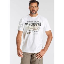 MAN'S WORLD MAN'S WORLD Herren T-Shirt, wei&szlig;, Gr. L, bedruckt, Jersey, Obermaterial: 100% Baumwolle, Shirts, Kurzarm, bedruckt, Rundhalsausschnitt, aus dehnbarem