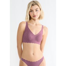 Sloggi Damen B&uuml;gelloser BH "ZERO Feel Bliss Soft bra", Gr. M, lila, Spitze, Obermaterial: 76% Polyamid, 24% Elasthan, BHs, unsichtbar mit Spitzenoptik