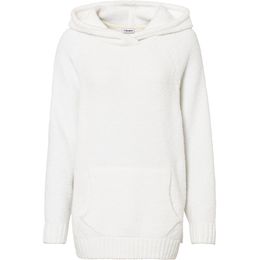 bonprix Damen Strickpullover, wei&szlig;, Gr. 36, unifarben, Strick, Obermaterial: 100% Polyester, Pullover, mit Kapuze, mit Teddy-Fleece, Oversized