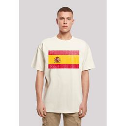 F4NT4STIC Herren T-Shirt "Spain Spanien Flagge distressed", beige, Gr. XXL, Obermaterial: 100% Baumwolle, Shirts, Print