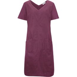 bonprix Damen Minikleid "Minikleid mit Leinen", lila, Gr. 44, Obermaterial: 55% Leinen, 45% Baumwolle, Kleider, f&uuml;r warme Tage, aus Leinen und