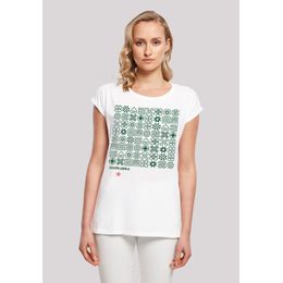 F4NT4STIC Damen T-Shirt "Muster Gr&uuml;n Symbole", wei&szlig;, Gr. XXL, Obermaterial: 100% Baumwolle, Shirts, Print