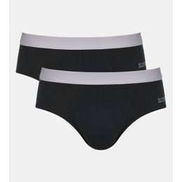 Sloggi Herren Slip "men GO ABC 2.0 Brief 2P", Gr. S, schwarz, Single Jersey, Obermaterial: 95% Baumwolle, 5% Elasthan, clean, unifarben, Unterhosen,