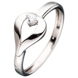 Jobo Damen Goldring, 60, Wei&szlig;gold 333, wei&szlig;, Wei&szlig;gold 333, Fingerringe, 333 Wei&szlig;gold mit Zirkonia