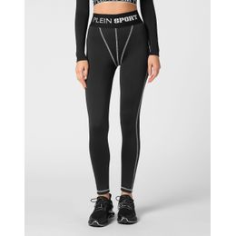 Plein Sport Damen Leggings "Leggings", schwarz, Gr. S, Obermaterial: 90% Polyester, 10% Elasthan, Hosen