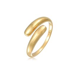 Elli Damen Fingerring "Wickelring Zart Basic 925 Sterling Silber", 52mm, ohne Stein, Silber 925 (Sterlingsilber), 1,6mm, gold, Silber 925