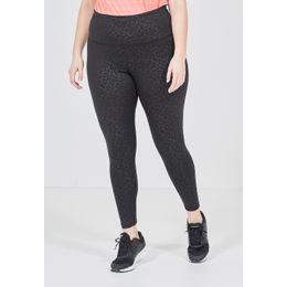 Q BY ENDURANCE Damen Lauftights "SIANTAR PRINTED", schwarz, Gr. 50, bedruckt, 86% Polyester, 14% Elasthan, Hosen, in gro&szlig;en Gro&szlig;en verf&uuml;gbar