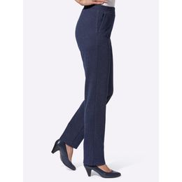 Classic Basics Damen Schlupfhose, blau, Gr. 19, meliert, 83% Polyester, 15% Viskose, 2% Elasthan, Hosen