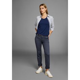Kangaroos Damen T-Shirt, blau, Basic, Gr. 52, kontrastfarbene Details, Single Jersey, Obermaterial: 50% Baumwolle, 50% Modal, Shirts, Kurzarm,