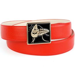 Anthoni Crown Damen Lederg&uuml;rtel, rot, Gr. 85, unifarben, Leder, G&uuml;rtel, mit handgefertigter Glasur-Schlie&szlig;e, Bicolor-Optik