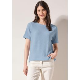 Cecil Damen T-Shirt, blau, Gr. XXL, gestreift, Stoff, 60% Polyester, 36% Viskose, 4% Elasthan, Shirts, aus softem Materialmix