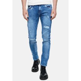 Rusty Neal Herren Straight-Jeans "TORI", blau, Gr. 34, unifarben, 98% Baumwolle, 2% Elasthan, Jeans, mit dezenter Waschung