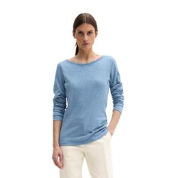 Marc O'Polo Langarmshirt MARC O'POLO "aus Organic Cotton-Qualit&auml;t", Damen, Gr. M, fall sky, Obermaterial: 100% Baumwolle, unifarben, Basic, regular fit, U-Boot-Ausschnitt, normaler Saum, Shirts Langarmshirt