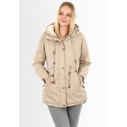 Navahoo Damen Winterjacke "Ireliaa", beige, Gr. XS, Obermaterial: 100% Baumwolle; Innenseite: 100% Polyester; Futter: 100% Polyester, Jacken, mit