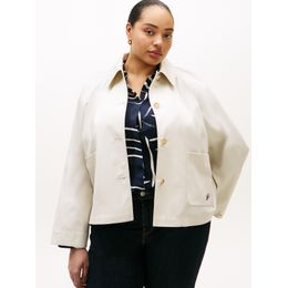 Damen Outdoorjacke "CRV COTTON SHORT JACKET"light silt, Gr. 50, Tommy Hilfiger Curve, unifarben, Web, Obermaterial: 100% Baumwolle, Jacken, in gro&szlig;en