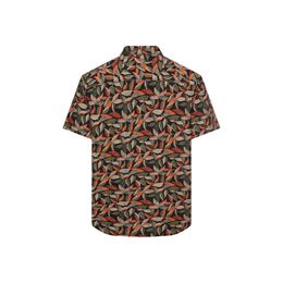 Camel Active Herren Kurzarmhemdburned orange, Gr. XXL, bedruckt, gebl&uuml;mt, gemustert, Web, Obermaterial: 100% Baumwolle, Hemden, mit floralem Muster