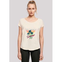 F4NT4STIC Damen T-Shirt "California Palmen Retro", wei&szlig;, Gr. L, Obermaterial: 100% Baumwolle, Shirts, Premium Qualit&auml;t