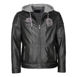 Mustang Herren Lederjacke "31021521", schwarz, Gr. M, Obermaterial: 100% Lammleder; Futter: 100% Baumwolle; &Auml;rmelfutter: 100% Polyester; Kapuze: 90%