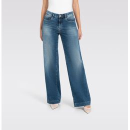 MAC Damen Stretch-Jeans "RICH PALAZZO"navy heavy wash, Gr. 42, Denim/Jeans, Obermaterial: 90% Baumwolle, 8% Polyester, 2% Elasthan, Jeans,