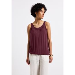 Street One Damen Tr&auml;gertop, rot, Gr. 46, unifarben, Stoff, 95% Viskose, 5% Elasthan, Tops, mit Elastiksaum