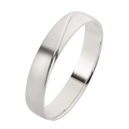 Firetti Damen Trauring "Schmuck Geschenk Gold Hochzeit Ehering Trauring "LIEBE"", 16.5, ohne Brillant, Wei&szlig;gold 375, 4mm, wei&szlig;, Wei&szlig;gold 375,
