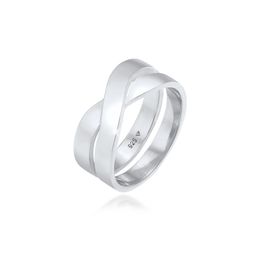 Kuzzoi Herren Silberring "Herren Bandring &Uuml;berkreuz Look 925 Silber", 64mm, ohne Stein, Silber 925 (Sterlingsilber), silber, Silber 925
