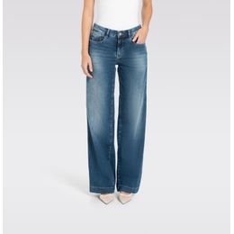 MAC Damen Stretch-Jeans "RICH PALAZZO"navy heavy wash, Gr. 44, Denim/Jeans, Obermaterial: 90% Baumwolle, 8% Polyester, 2% Elasthan, Jeans,