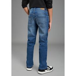 Kidsworld Jungen Regular-fit-Jeans "Basic Jeans f&uuml;r Jungen", blau, Gr. 104, unifarben, Denim/Jeans, Obermaterial: 98% Baumwolle, 2% Elasthan, Jeans,
