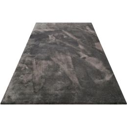 Teppich, B:70cm H:20mm L:140cm, grau, WECON HOME BASICS, Kunstfaser, Wohnzimmer, Teppiche, "Vanessa", besonders weich durch Mikrofaser, Wohnzimmer