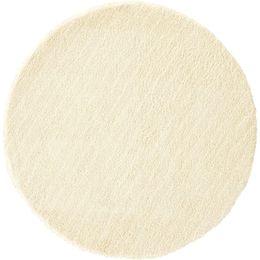 Teppich HEINE HOME, H:25mm &Oslash;:180cm, wei&szlig;, Kunstfaser, Polyester, Wohnzimmer, Teppiche