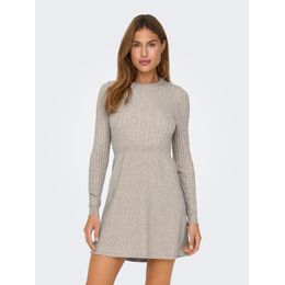 Only Damen Strickkleid "ONLFIA LS CABLE DRESS KNT", beige, Gr. XS, meliert, Strick, Obermaterial: 50% Viskose, 27% Nylon, 23% Polyester, Kleider,