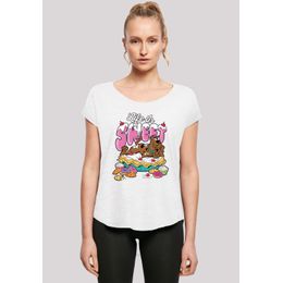 F4NT4STIC Damen T-Shirt "Scooby Doo Life Is Sweet", wei&szlig;, Gr. XS, Obermaterial: 100% Baumwolle, Shirts, Damen,Premium Merch,Lang,Longshirt,Bedruckt