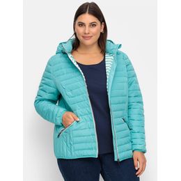 sheego Damen Steppjacke, blau, Gr. 40, unifarben, 100% Polyester, Jacken