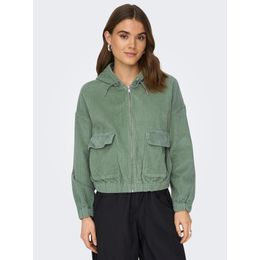 Only Damen Cordjacke "ONLKENZIE L/S CORD JACKET PNT NOOS", gr&uuml;n, Gr. XL, unifarben, Cord, Obermaterial: 98% Baumwolle, 2% Elasthan, Jacken,