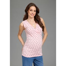 Umstandsshirt Neun Monate "2er Pack Umstands-Tops", Damen, Gr. 36/38, gepunktet, schwarz, Jersey, Obermaterial: 95% Baumwolle, 5% Elasthan, bedruckt, gepunktet, eng h&uuml;ftbedeckend, tiefer V-Ausschnitt, Shirts Umstandsshirt, eng anliegende Passform, tiefer V-Ausschnitt mit Wickeloptik