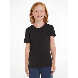Tommy Hilfiger Jungen T-Shirt "BOYS BASIC CN KNIT", grau, Basic, Gr. 4, Obermaterial: 100% Baumwolle, Shirts, Kinder Kids Junior MiniMe,f&uuml;r Jungen