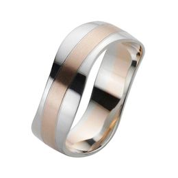 Firetti Damen Trauring "Schmuck Geschenk Gold 375 Hochzeit Ehering Trauring "LIEBE"", 16.5, ohne Brillanten, Ros&eacute;gold 375 Wei&szlig;gold 375, 8mm, rosa,