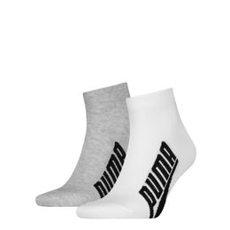 Kurzsocken Puma "Puma UNISEX BWT LIFESTYLE QUARTER", Damen, Gr. 39-42, wei&szlig;, grau, schwarz, Baumwollmischung, normal, Socken, mit gro&szlig;em Logoschriftzug