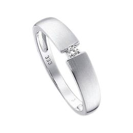 Firetti Damen Spannring "Schmuck Geschenk Gold 333 Damenring Verlobungsring Goldring Solit&auml;r", 19, 0,05 P2 = erkennbare Einschl&uuml;sse, Diamanten