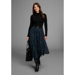 Laura Scott Damen Meshkleid, schwarz, Gr. 36, bedruckt, gemustert, Jersey, Obermaterial: 95% Viskose, 5% Elasthan. Futter: 100% Polyester. Rock: 95%