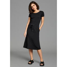 Laura Scott Damen Sommerkleid "mit Bindeband aus softem und atmungsaktivem Jersey", schwarz, Gr. 42, unifarben, Single Jersey, Obermaterial: 50%