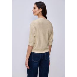 Street One Damen Cardigancotton beige meliert, Gr. 40, unifarben, Strick, Obermaterial: 78% Viskose, 22% Polyamid, Strickjacken, 3/4-Arm und