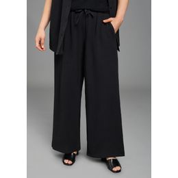 Damen Schlupfhose "Gro&szlig;e Gr&ouml;&szlig;en", schwarz, Gr. 58, LAURA SCOTT CURVE, unifarben, Obermaterial: 100% Baumwolle, Hosen, mit bequemem Komfortbund
