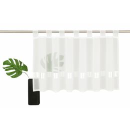 Scheibengardine OTTO HOME, B:90cm H:30cm, wei&szlig;, Voile, Polyester, Wohnzimmer, Gardinen, "EBY", Fertiggardine, mit einseitig aufgen&auml;htem Satinband,