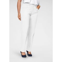 KjBRAND Damen Stretch-Hose "Babsie Bengaline: Bequemer Oberschenkel", wei&szlig;, Basic, Gr. 54, unifarben, Web, Obermaterial: 80% Viskose, 17% Polyamid,