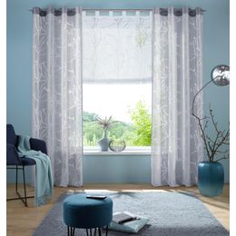 Raffrollo OTTO HOME, B:120cm H:130cm, wei&szlig;, Ausbrenner, Obermaterial: 70% Viskose, 30% Polyester, K&uuml;che, Raffrollos, "Anna", Halbtransparent,
