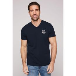 CAMP DAVID Herren V-Shirt, blau, Gr. XXXL, bedruckt, Single Jersey, Material: 95% Baumwolle, 5% Elasthan, Shirts, mit Elasthan-Anteil