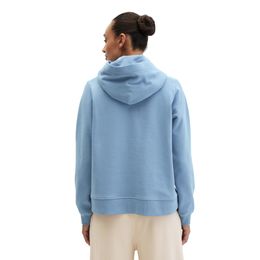 Marc O'Polo MARC O'POLO Damen Hoodiefall sky, Gr. S, angeraute Sweatware, Obermaterial: 100% Baumwolle, Sweatshirts, relaxed fit mit gepeachter Oberfl&auml;che