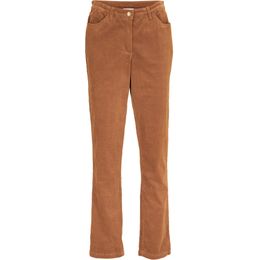 bonprix Damen Cordhose "Stretch-Cordhose, Straight", braun, Gr. 36, unifarben, Cord, Obermaterial: 98% Baumwolle, 2% Elasthan, Hosen, aus